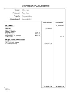 What is a Statement of Adjustments? - Lexpand Help Centre